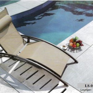 Wicker pool deck lounger, sun loungers, deck loungers, wood pool lounger