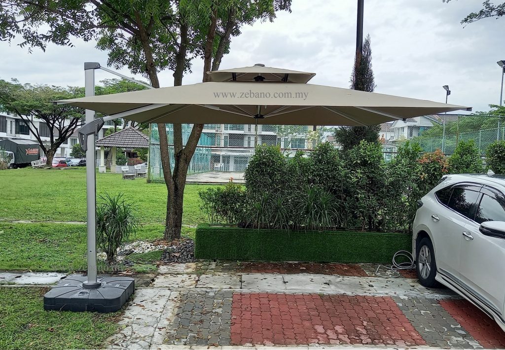 patio umbrella, Cantilever Large Parasol Zebano Malaysia,